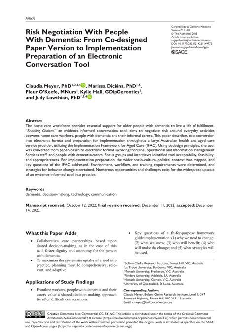 Pdf Risk Negotiation With People With Dementia From Co Designed