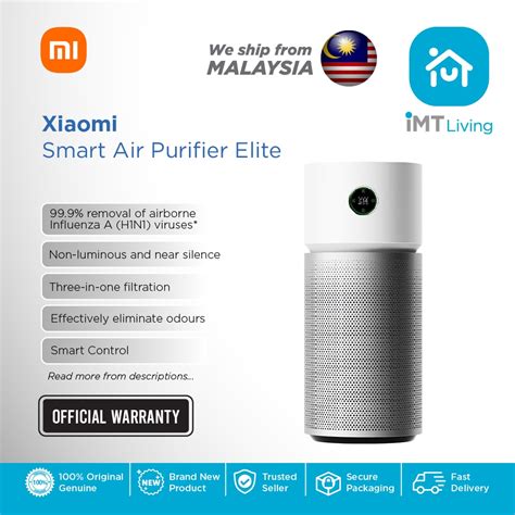 Xiaomi Smart Air Purifier Elite Oled Touch Display Home App Ai Voice Hepa Filter Removes
