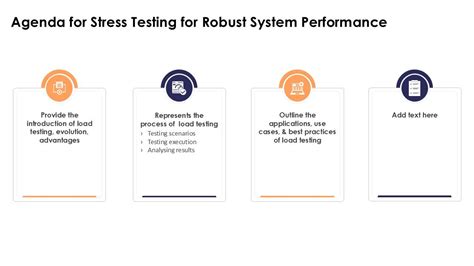 Agenda For Stress Testing For Robust System Performance Ppt Slide