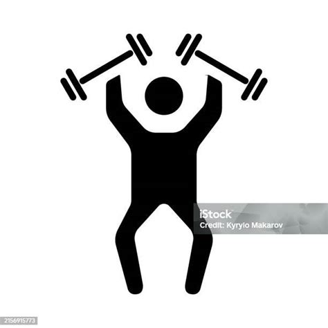 역도 세트 아이콘입니다 역기 근력 운동 체육관 운동 피트니스 보디 빌딩 근육 형성 운동 신체 활동 건강 운동을 들어 올리는 사람 건강한 생활방식에 대한 스톡 벡터 아트 및