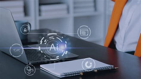 Technology And People Concept Man Use Ai To Help Work Ai Learning And