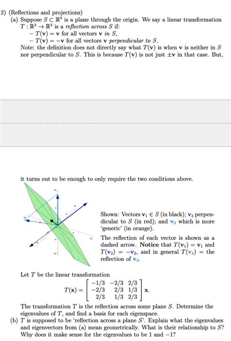 SOLVED Reflections and projections Suppose S âˆˆ â Â³ is a plane through the origin We say