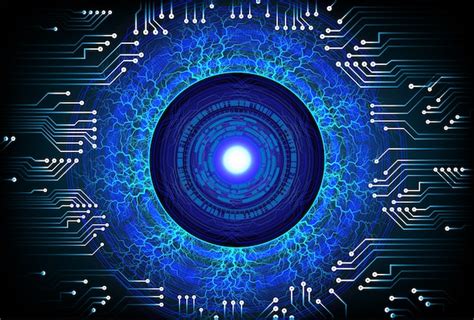 Premium Vector Blue Eye Cyber Circuit Board Future Technology