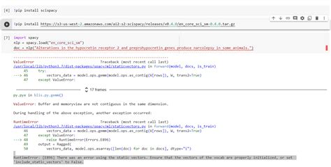Runtimeerror E896 Colab Specific · Issue 328 · Allenaiscispacy