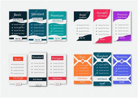 Premium Vector Modern Pricing Table Design Big Set Table Price Comparison Design Template