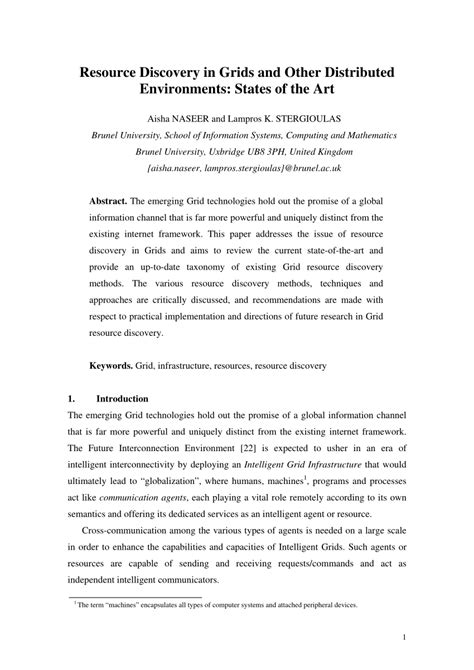 Pdf Resource Discovery In Grids And Other Distributed Environments States Of The Art