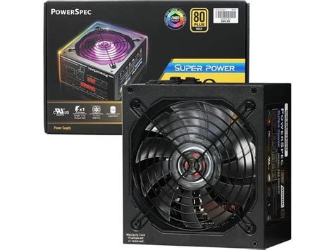 Powerspec Psx 850gfm 850w 80 Gold Fully Modular Atx Power Supply Rgb Lighting Used Open