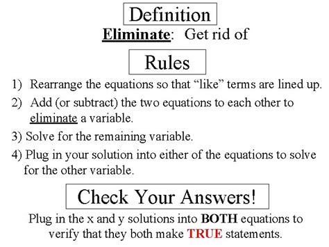 Ch 5 3 Elimination Addition Objective To Solve