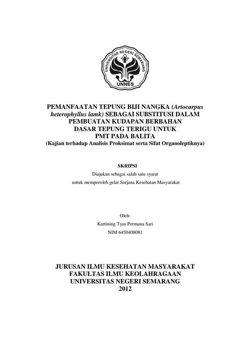 Solution Pemanfaatan Tepung Biji Nangka Artocarpus Heterophyllus Lamk