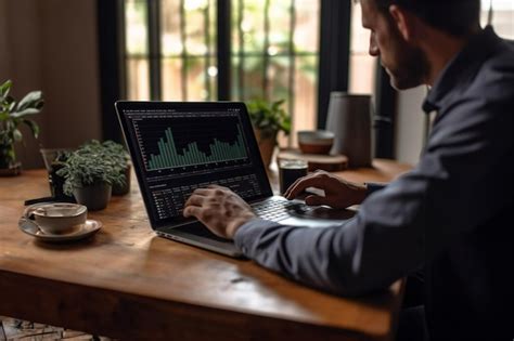 Premium Ai Image An Analyst Working With His Computer On A Neat And Minimalist Desk
