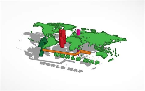 3d Design Copy Of World Map Tinkercad