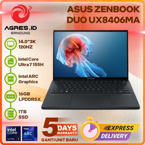 Jual Asus Zenbook Duo Oled Touch Ultra 7 155h 16gb 1tb 14 0 3k Fhd 120hz Di Seller Agres Id