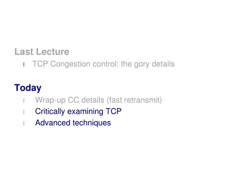 Ppt Tcp Congestion Control Techniques Part Ii Overview Powerpoint