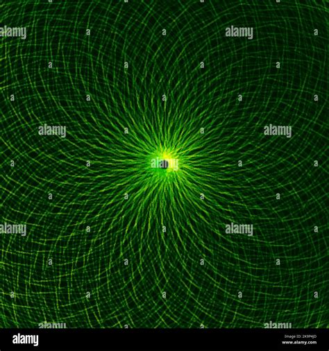 Abstract Background Of Green Concentric Lines Spirograph Element Stock