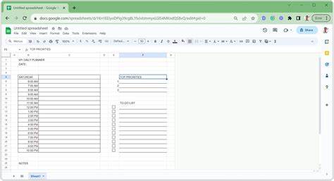 How To Create A Digital Planner In Google Sheets