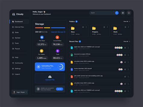 SaaS Cloud File Management Dashboard On Behance