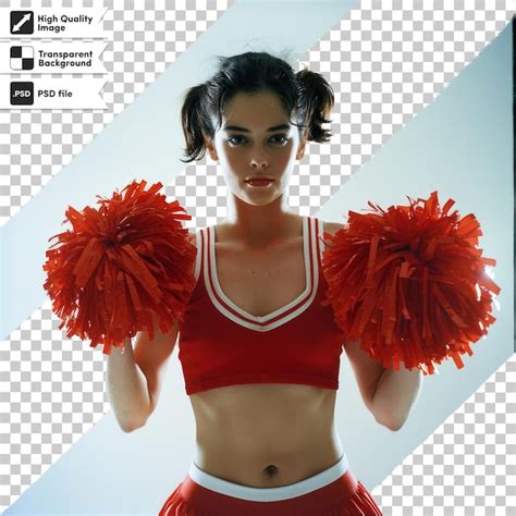 A Cheerleader With A Red Cheerleader On It Premium Ai Generated Psd