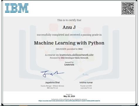 Anu J On Linkedin Machinelearning Python Ibm Certification Learning Careergrowth