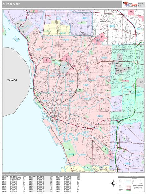 Buffalo New York Wall Map Premium Style By Marketmaps Mapsales