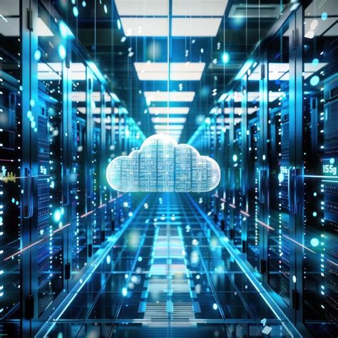 Cloud Computing Data Center Premium Ai Generated Image