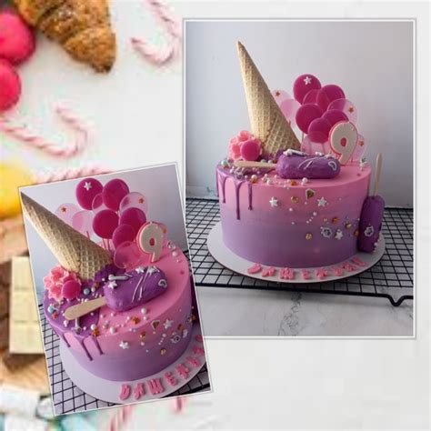 Торт для именинницы внутри киндер Пингвик оформление крем шоколад эскимошки леденцы