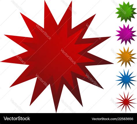 Starburst Badge Shape Element Empty Starburst Vector Image