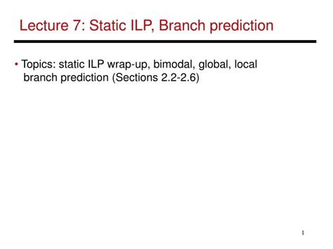 Ppt Static Ilp And Branch Prediction In Processors Powerpoint Presentation Id9572518