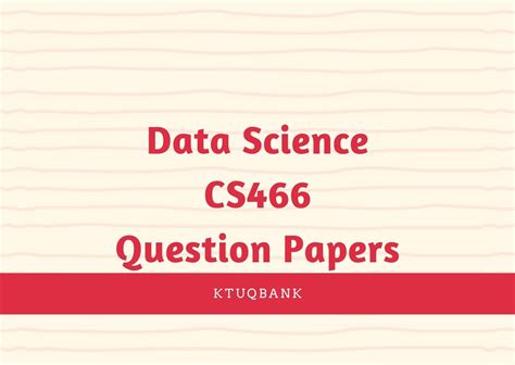 Data Science Cs466 Question Papers 2015 Batch Ktuqbank
