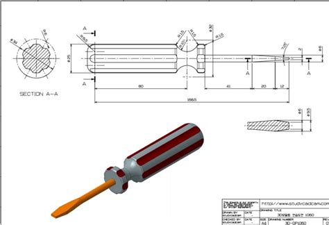 Diagram Of Screwdriver Components In Autocad
