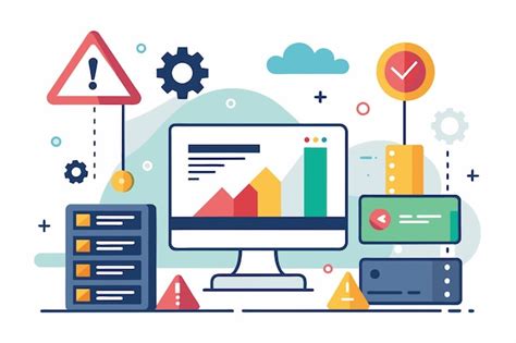 Premium Vector Computer Screen Displaying A Chart Related To Error Data Input Process Trends