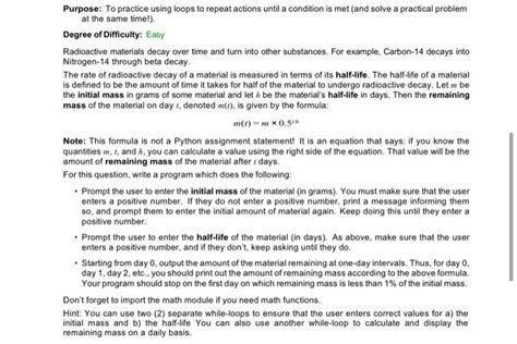 Solved Purpose To Practice Using Loops To Repeat Actions