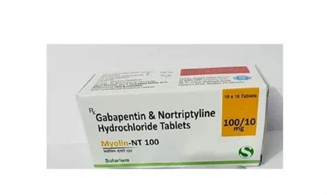 100 10 Myolin Nt 100 Gabapentin 100 Mg Nortriptyline 10mg 10 10 Tablet At ₹ 109 Box In New Delhi