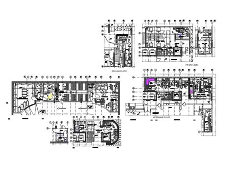 Detail 2d Plan Of Building Block Layout File In Autocad Format