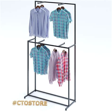 Clothes Rail Visualization Прилавки Магазины Стеллаж