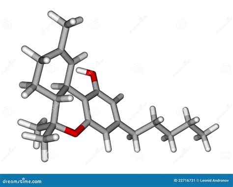 Tetrahydrocannabinol Molecular Structure On White Background Royalty Free Illustration