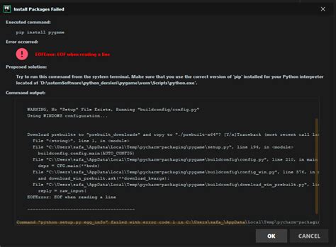 Python PycharmEdu Pygame vb Modül Yükleme Sorunu Python YazBel forumu