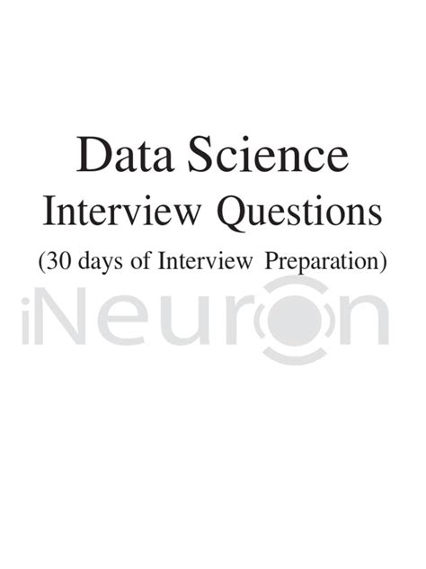 Data Science Interview Questions Pdf Machine Learning Coefficient Of Determination