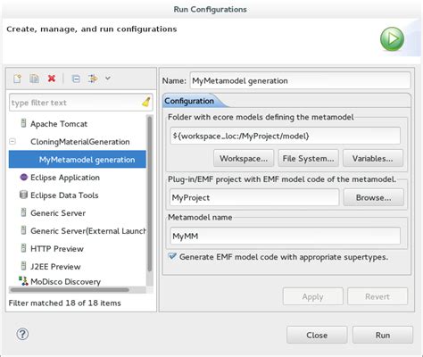 Screenshot Showing The Eclipse Run Configuration To Generate The Download Scientific Diagram