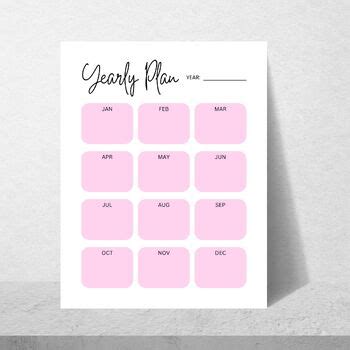 Yearly Planning Template Yearly Planner Printable By HillTract TPT