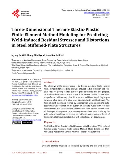 pdf three dimensional thermo elastic plastic finite element method