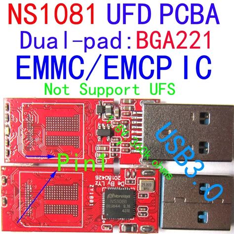 NS USB UFD PCBA Kits Support EMMC EMCP Package BGA DIY U DISK NOT SUPPORT UFS IC