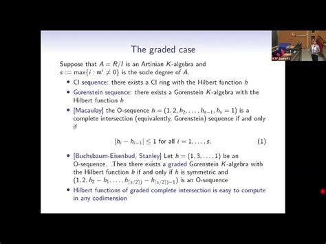 Free Video The Hilbert Functions Of Artinian Local Complete Intersections From Ictp Mathematics