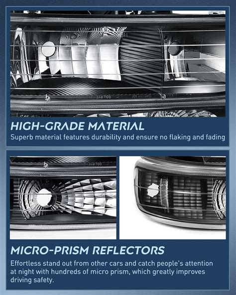 Nilight Headlight Assembly For 1999 2000 2001 2002 Chevy Silverado