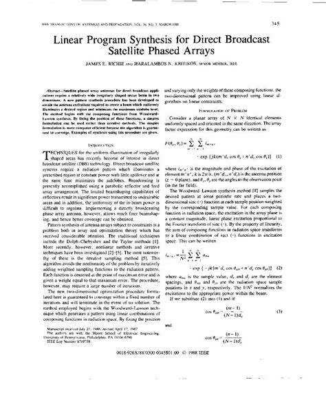 Pdf Linear Program Synthesis For Direct Broadcast Satellite Phased