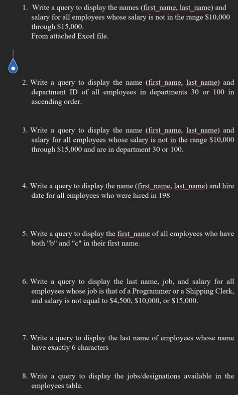 Solved 1 Write A Query To Display The Names Firstname