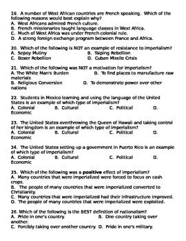 Imperialism Test Covers Africa Asia Latin America By Teaching To The