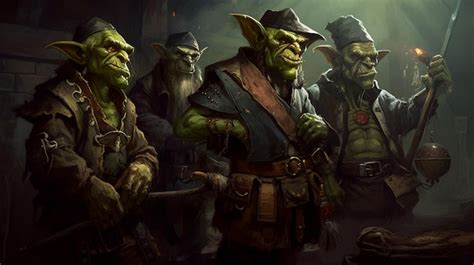 Premium Photo A Group Of Goblins In A Dark Room
