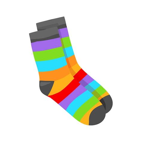 Premium Vector Pair Of Rainbow Socks Isolated On White Background Vector Illustration