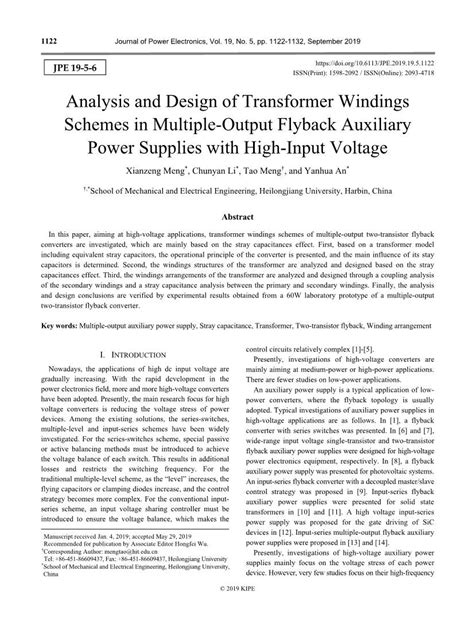 analysis and design of transformer windings schemes in multiple output