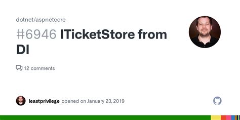 Iticketstore From Di · Issue 6946 · Dotnetaspnetcore · Github